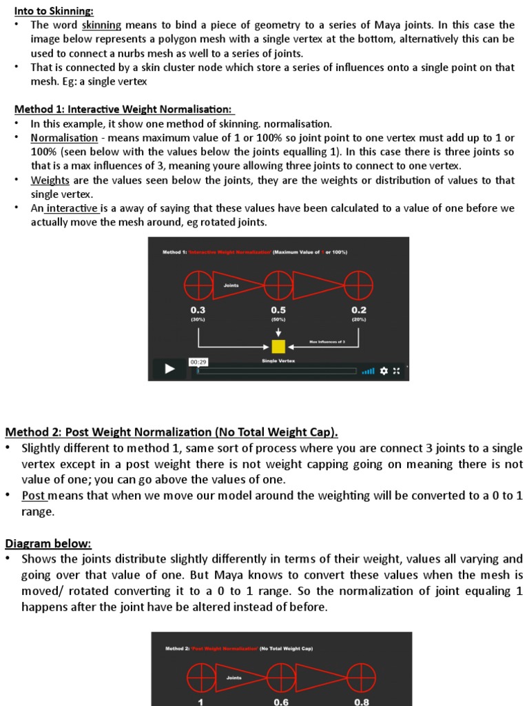 Maya Skinning Methods: Interactive Weighting, Post Weights & Interactive Bind. | PDF | Teaching ...