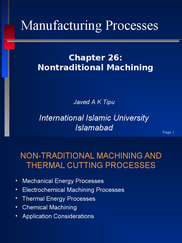 Non-Traditional Machining Processes Explained | PDF | Machining ...