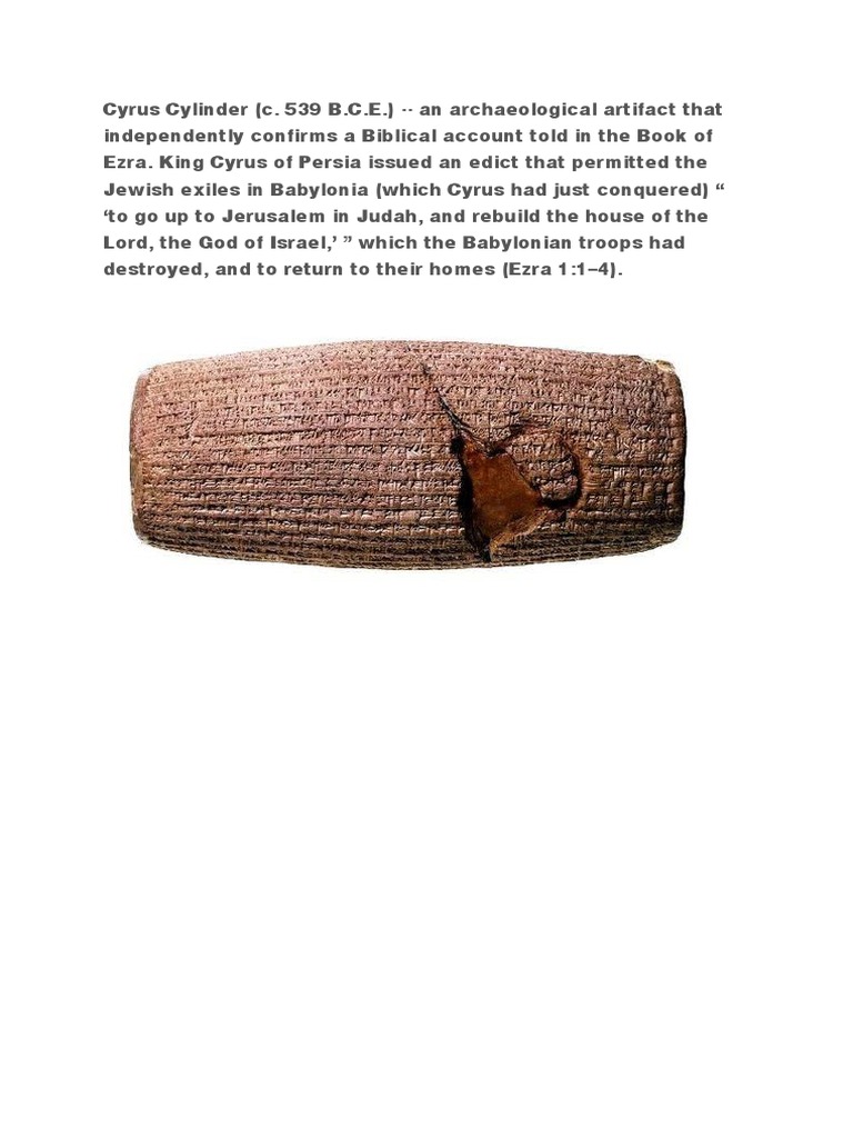 King Cyrus of Persia Issued An Edict That Permitted The Jewish Exiles ...