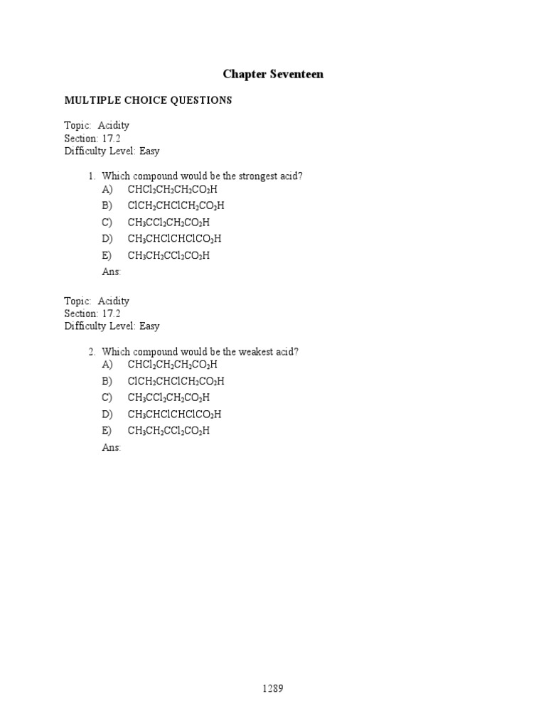 Ch17-Pilihan Ganda Asam Karboksilat Dan Turunannya | PDF | Ester | Amide