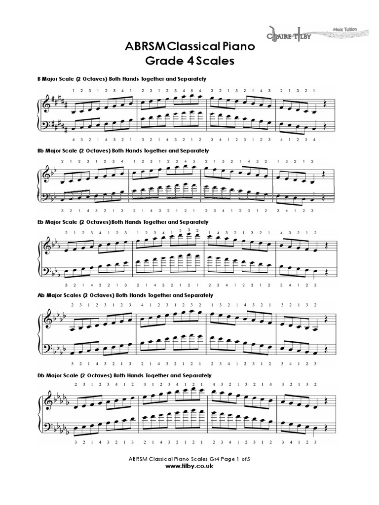 ABRSM Clas Piano Scales G4 PDF | PDF | Scale (Music) | Melody