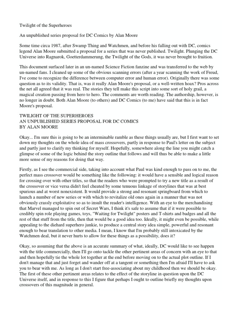 Twilight of The Superheroes - Alan Moore | PDF | Batman | Superman
