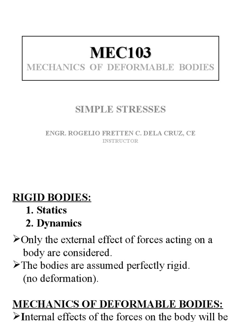 1 - Simple Stresses (Normal) | PDF | Stress (Mechanics) | Force