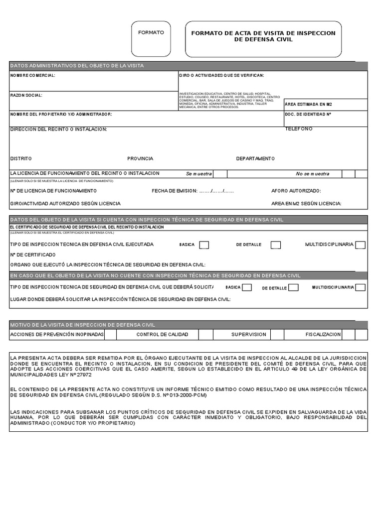 Formato - Defensa Civil | PDF | Naturaleza | Business