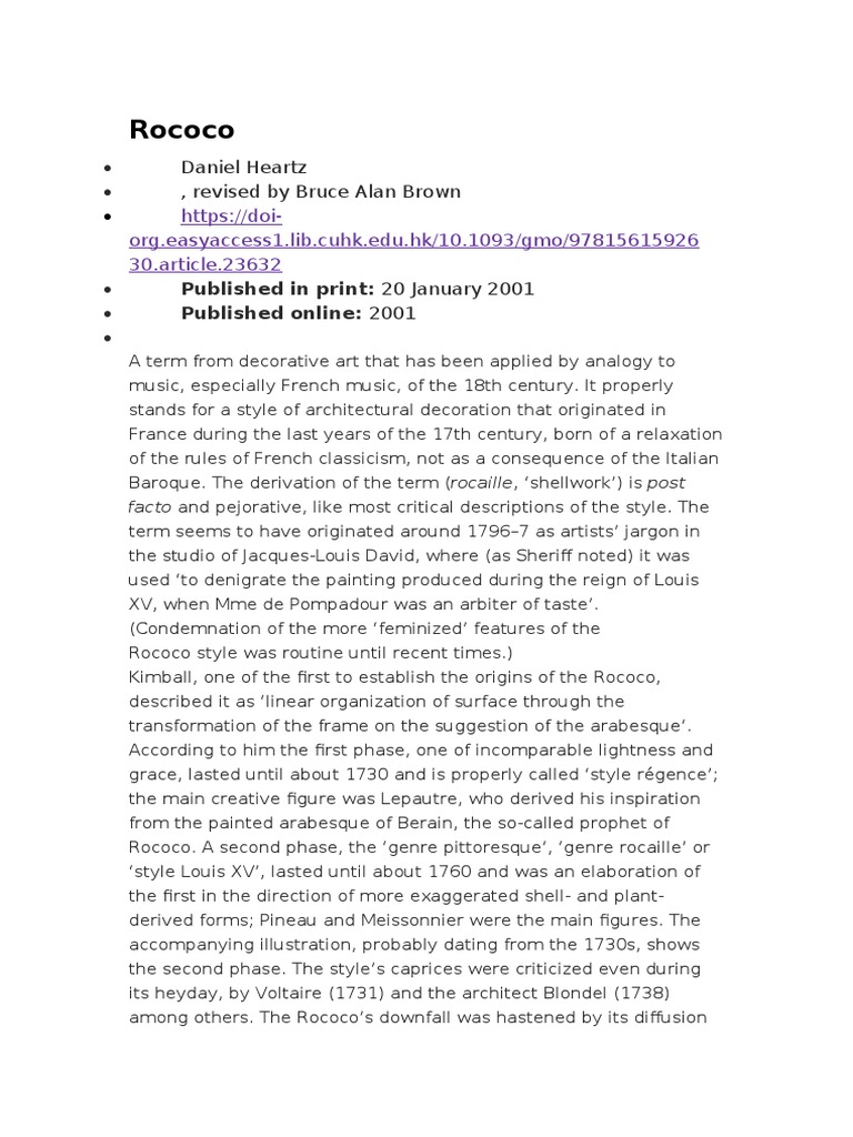 Rococo Grove | Download Free PDF | Baroque