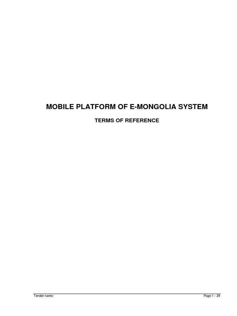 SmartGov ToR English-2huvi PDF | PDF | Mobile App | Ios