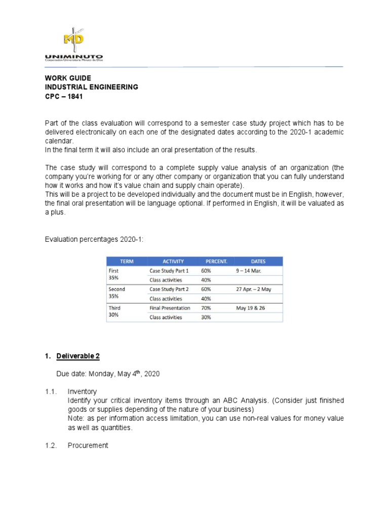 Work Guide 2020-1-Part2 | PDF