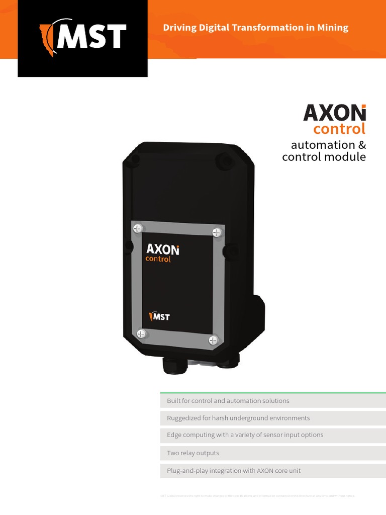 MST-Global-AXON Control 190319 | PDF | Automation | Input/Output