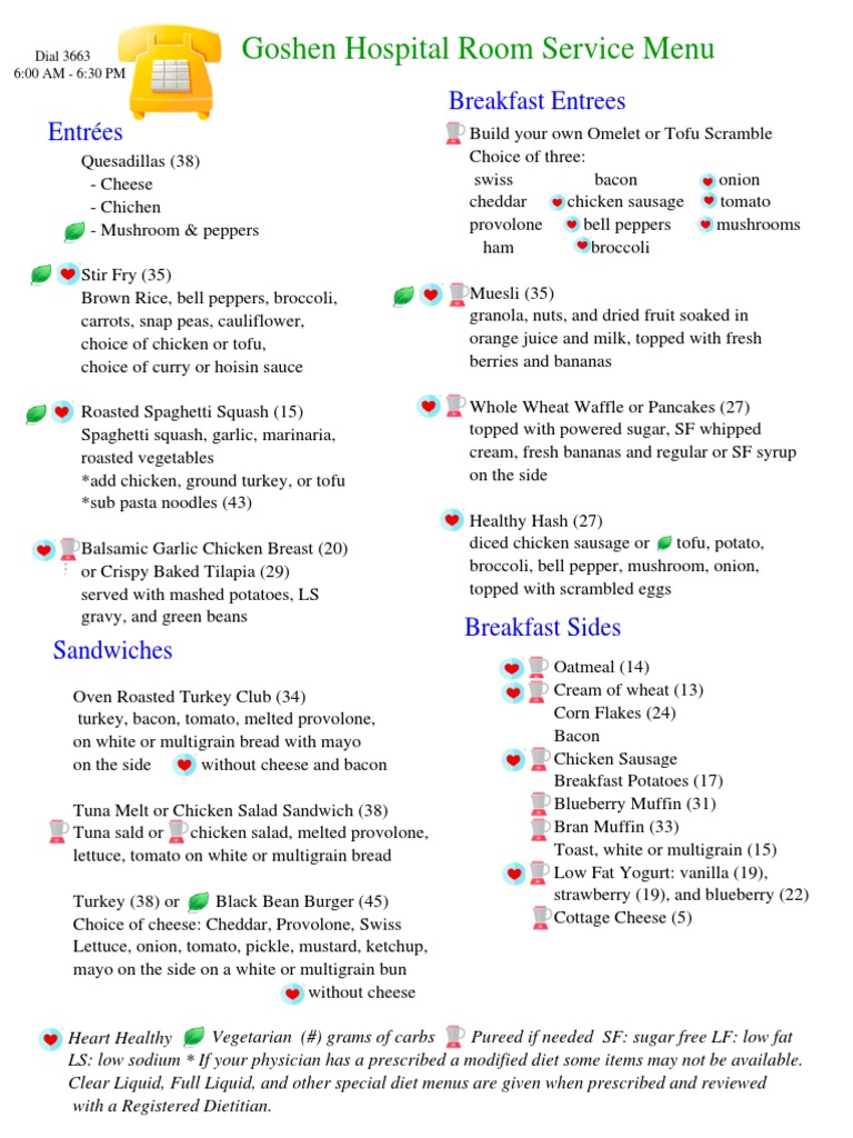 Room Service Menu | PDF | Foods | Cuisine