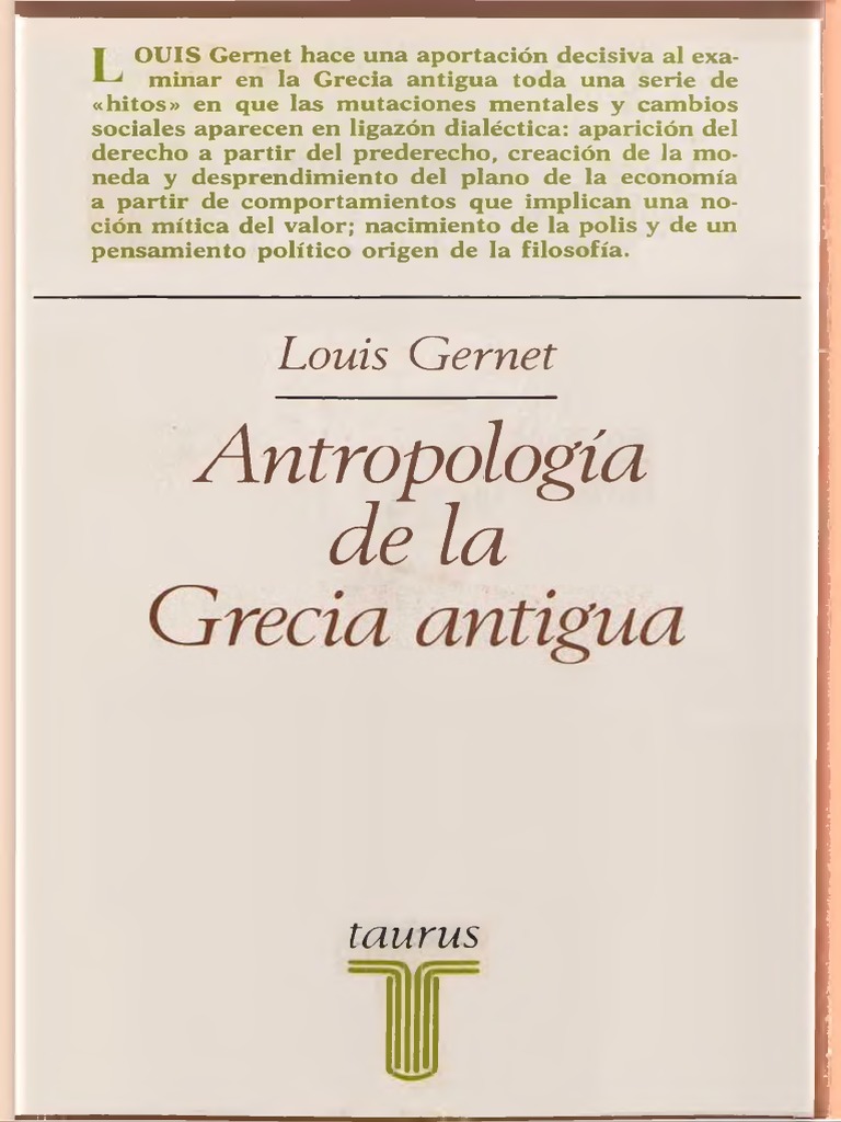 Antropología de la Grecia antigua. Louis Gernet.pdf | PDF