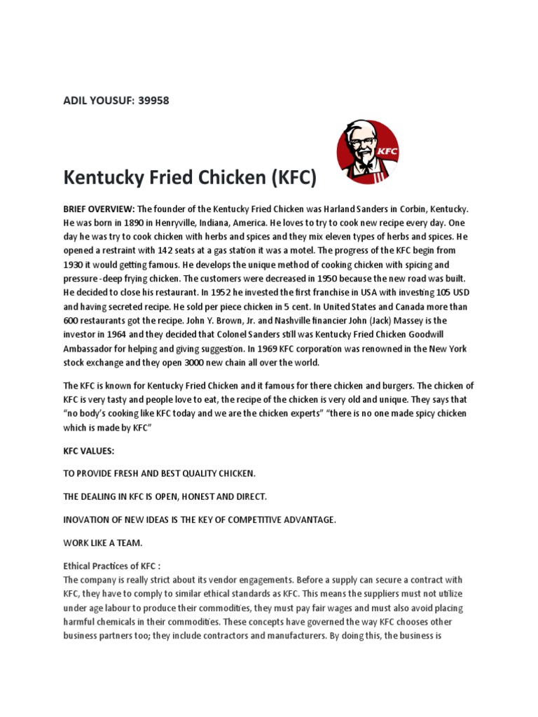 Kentucky Fried Chicken | PDF | Employment | Economies