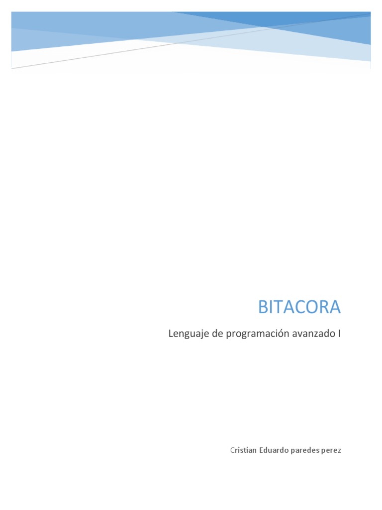 Bitácora | PDF | Lenguaje de programación | Objeto (informática)