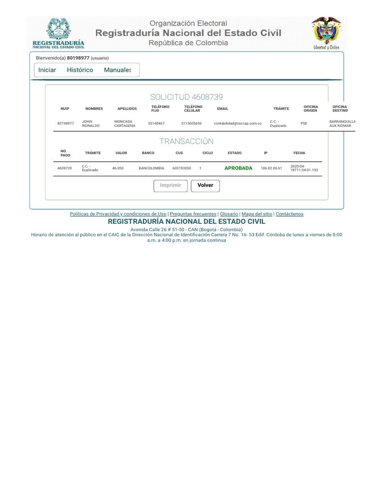 Trámites Web - RNEC PDF | PDF | Informática y tecnología de la ...