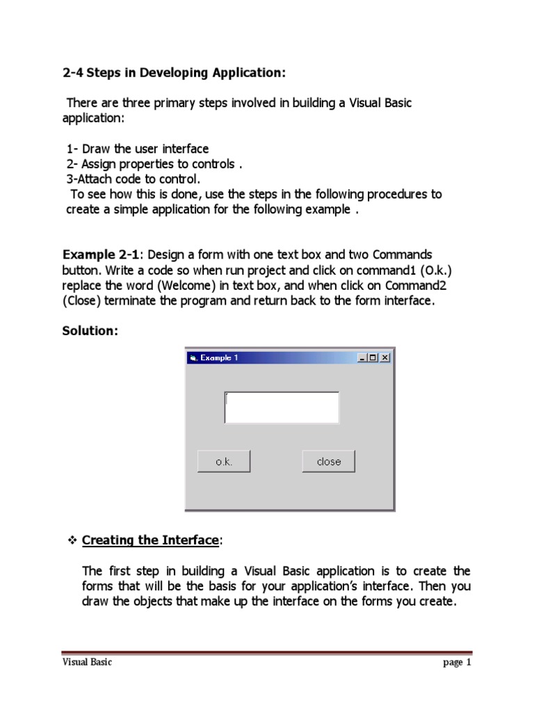 2-4 Steps in Developing Application:: Visual Basic | Download Free PDF | Data Type | Variable ...