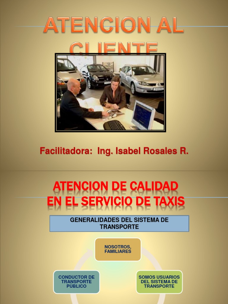 Presentacion Servicio Al Cliente en Taxis | PDF | Calidad (comercial) | Residuos