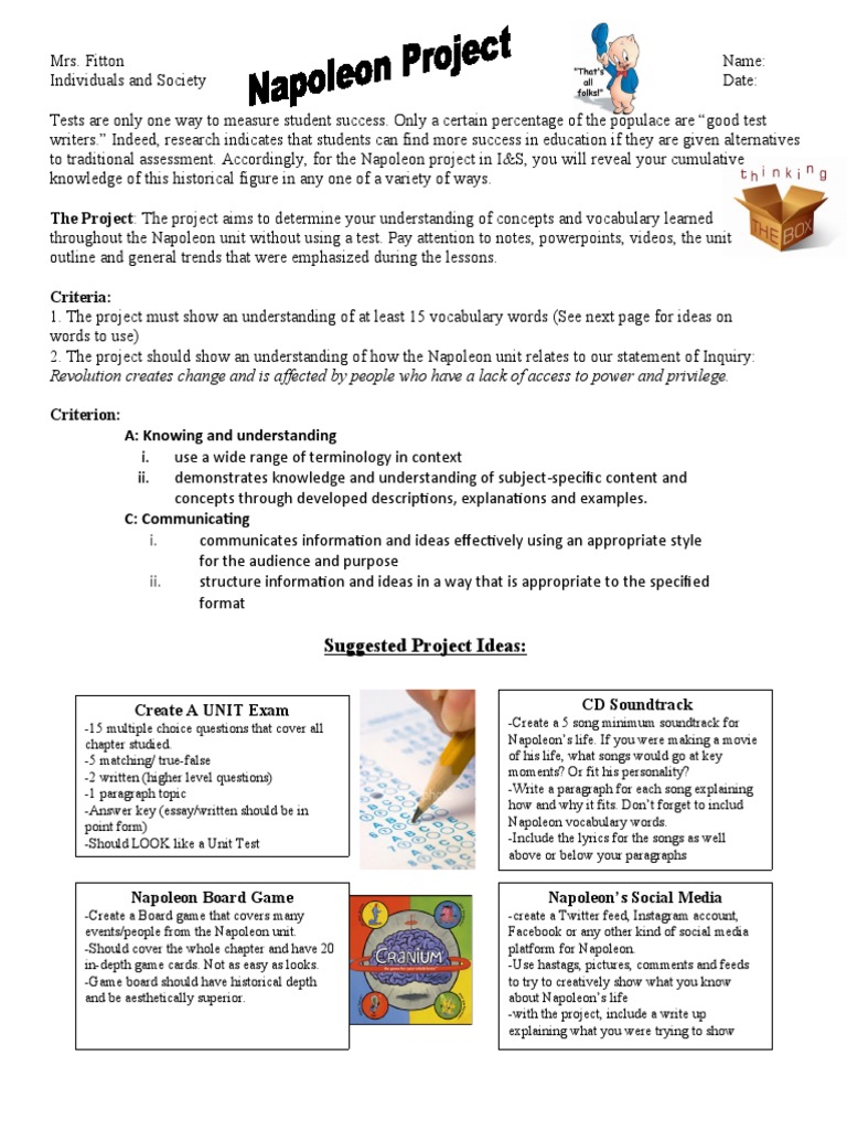 Creative Napoleon Project Ideas | PDF | Napoleon | Cognition