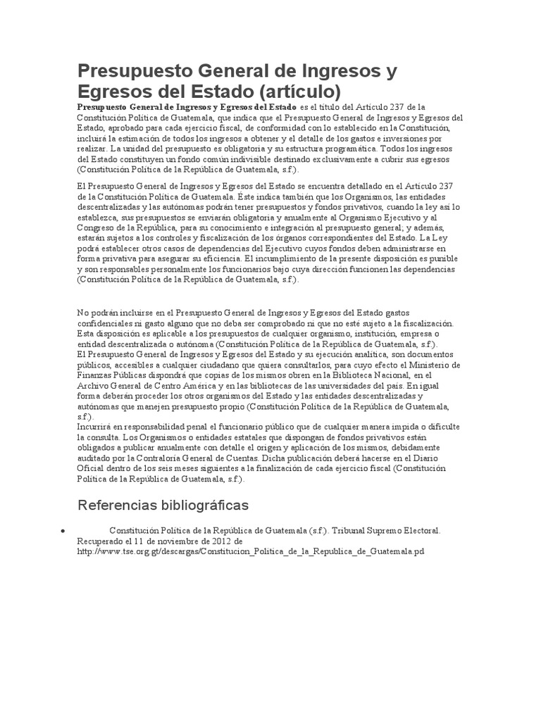 Presupuesto General de Ingresos y Egresos Del Estado | PDF | Permuta ...
