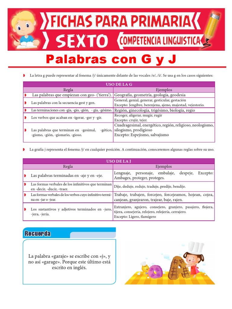 Palabras Con G y J | PDF | Lingüística | Semiótica