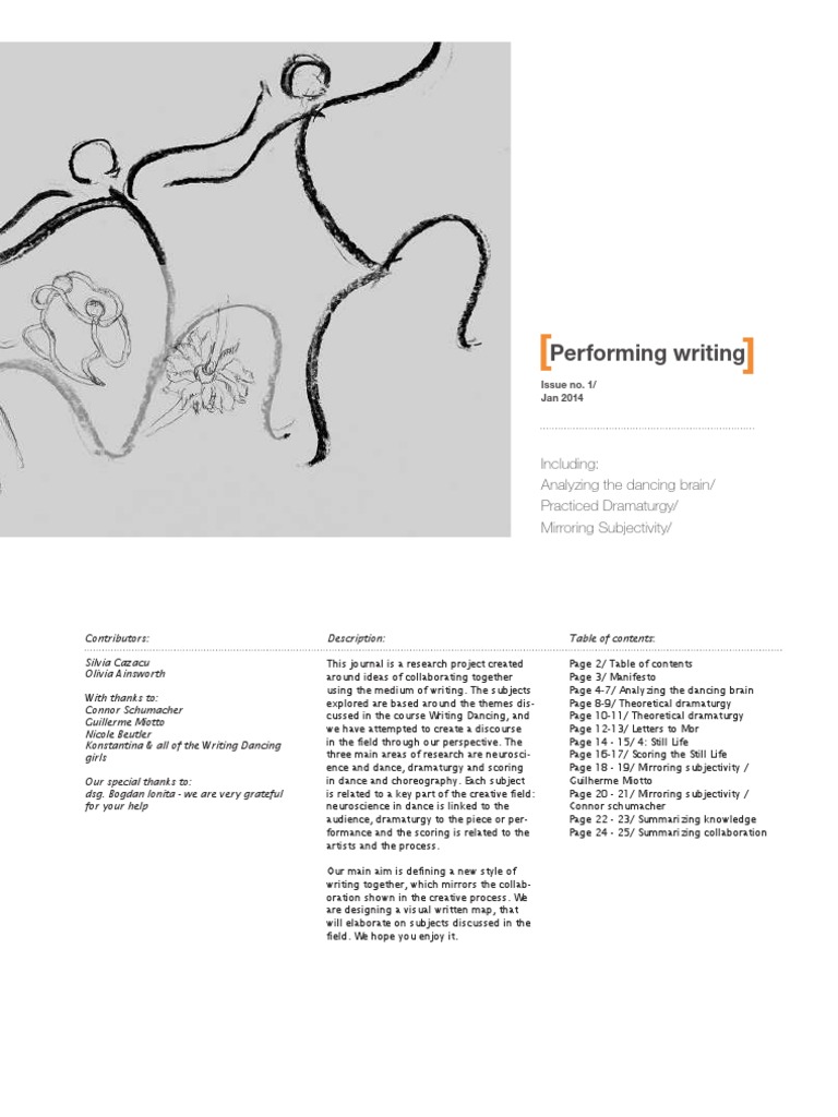 Performing Writing: Including: Analyzing The Dancing Brain/ Practiced ...