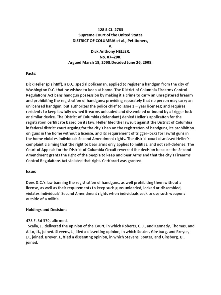 128 S.Ct. 2783 Supreme Court of The United States DISTRICT OF COLUMBIA ...