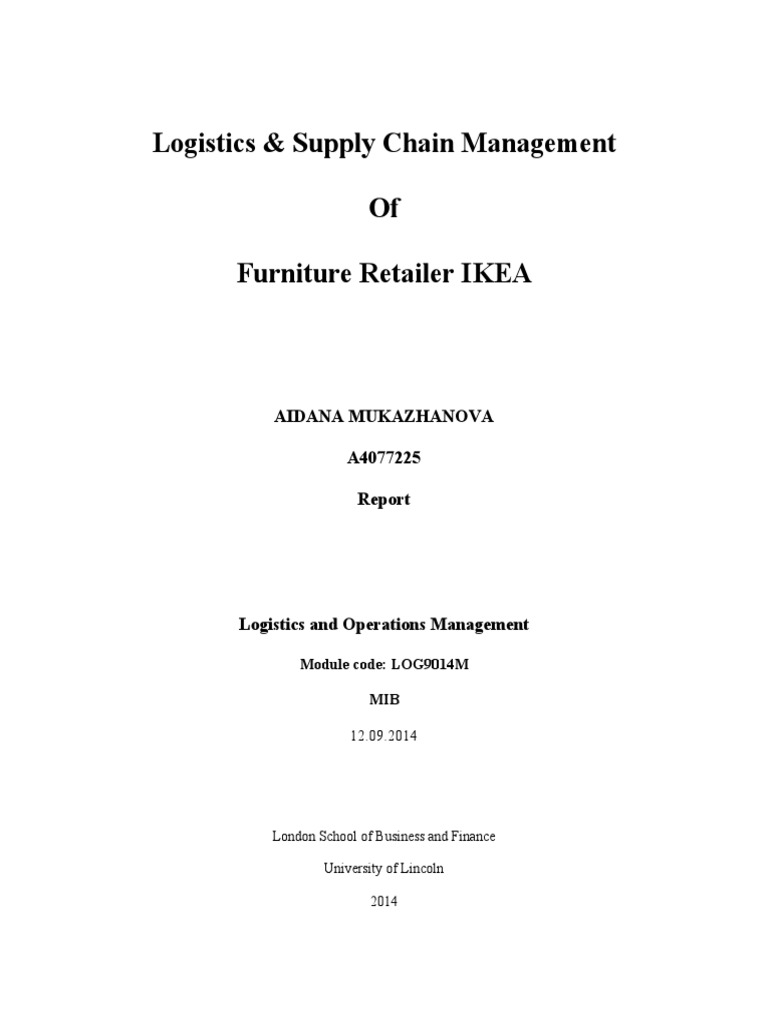 Logistics & Supply Chain Management of Furniture Retailer IKEA | PDF