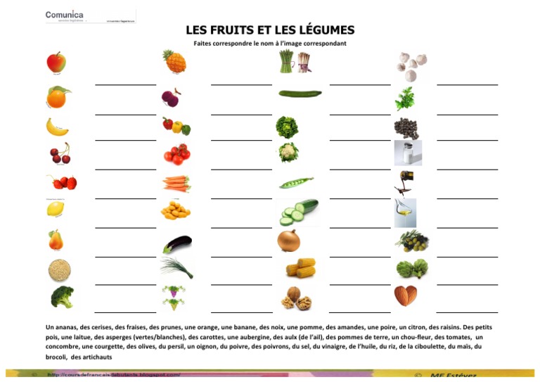Fruits Et Légumes A1 | PDF | Légumes | Plantes comestibles