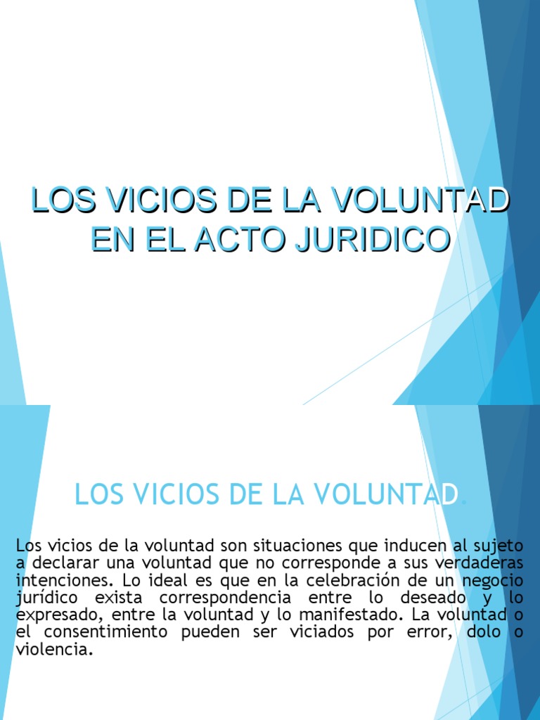 Los Vicios de La Voluntad | PDF | Intención (Derecho Penal) | Conocimiento