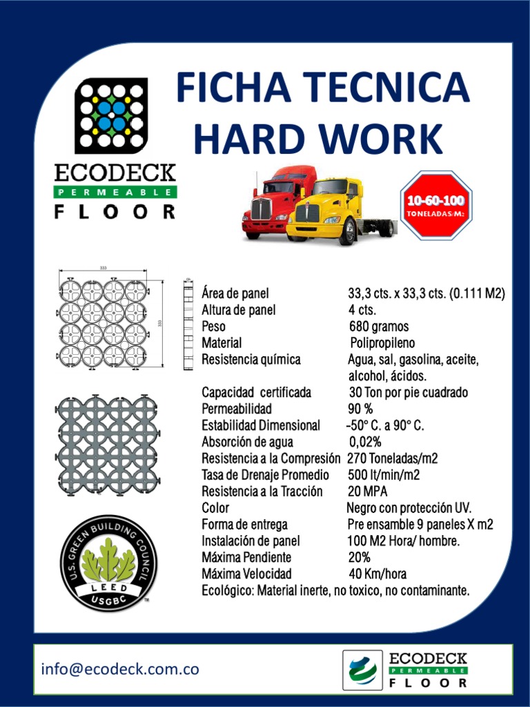 Ficha Tecnica Ecodeck HW PDF | PDF | Agua | Química