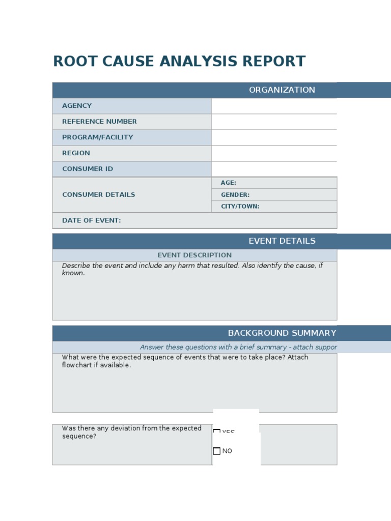 Root Cause Analysis Template 3 | PDF | Risk | Risk Management