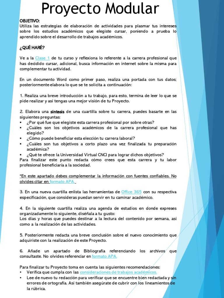 Proyecto Modular (L) | PDF | Bibliografía | Aprendizaje