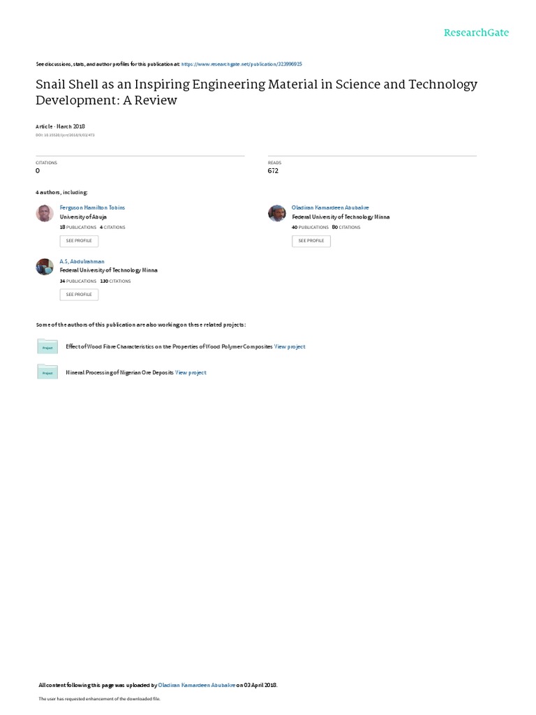 Snail Shell as an Inspiring Engineering Material: A Comprehensive ...