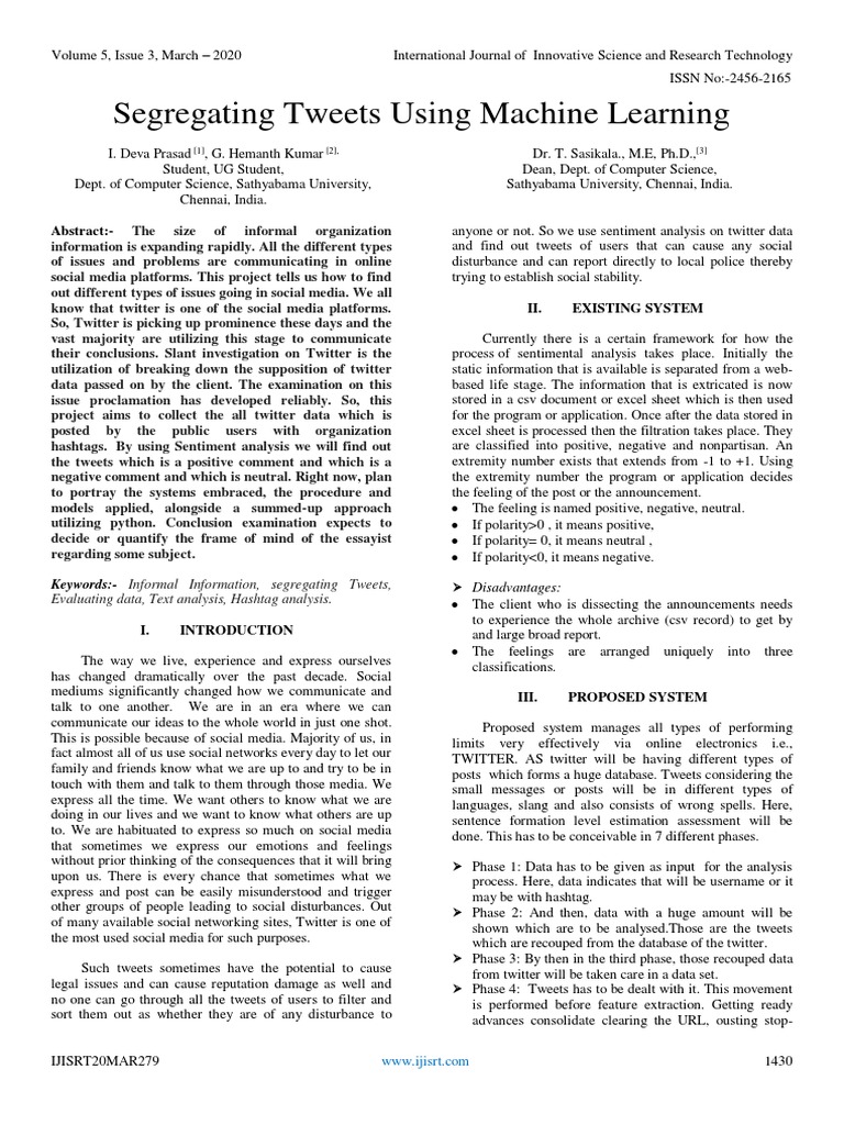 Segregating Tweets Using Machine Learning | PDF