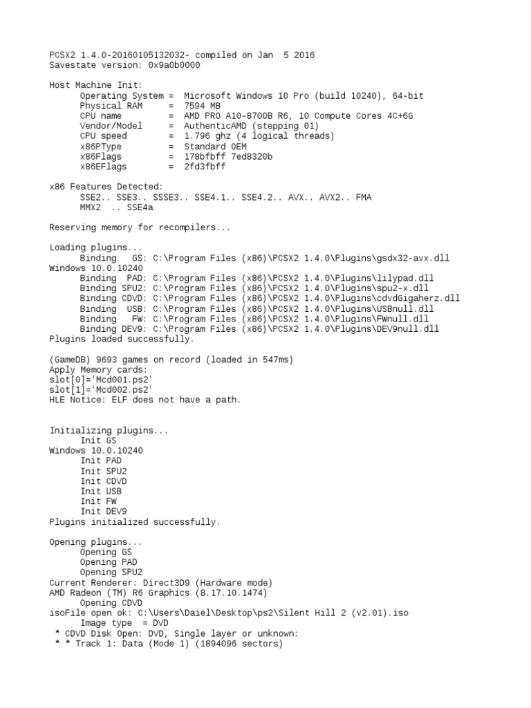 Emu Log | PDF | Booting | Video Game Platforms
