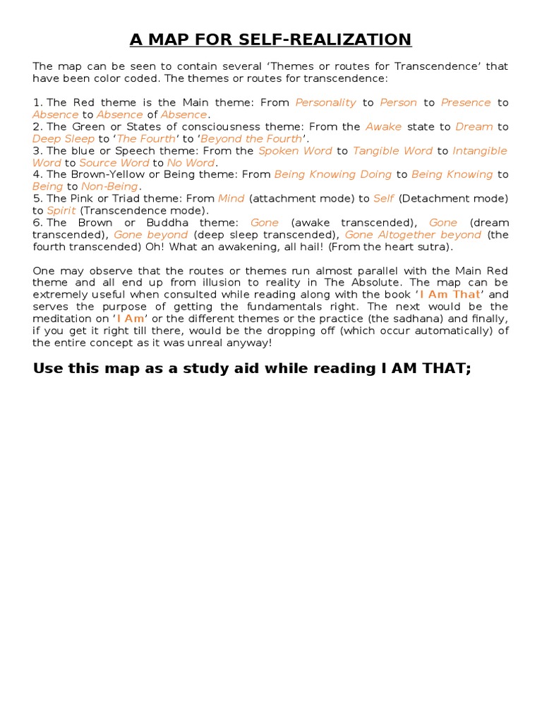 A Dimensionless Map For Self-Realization | PDF