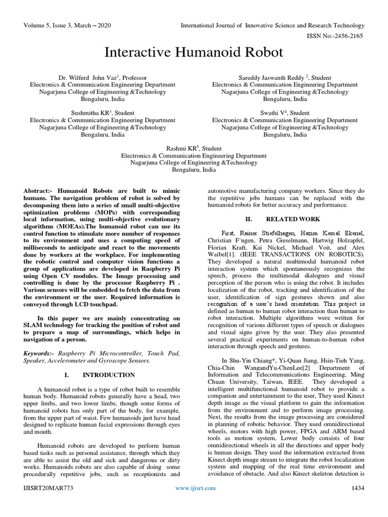 Interactive Humanoid Robot | PDF