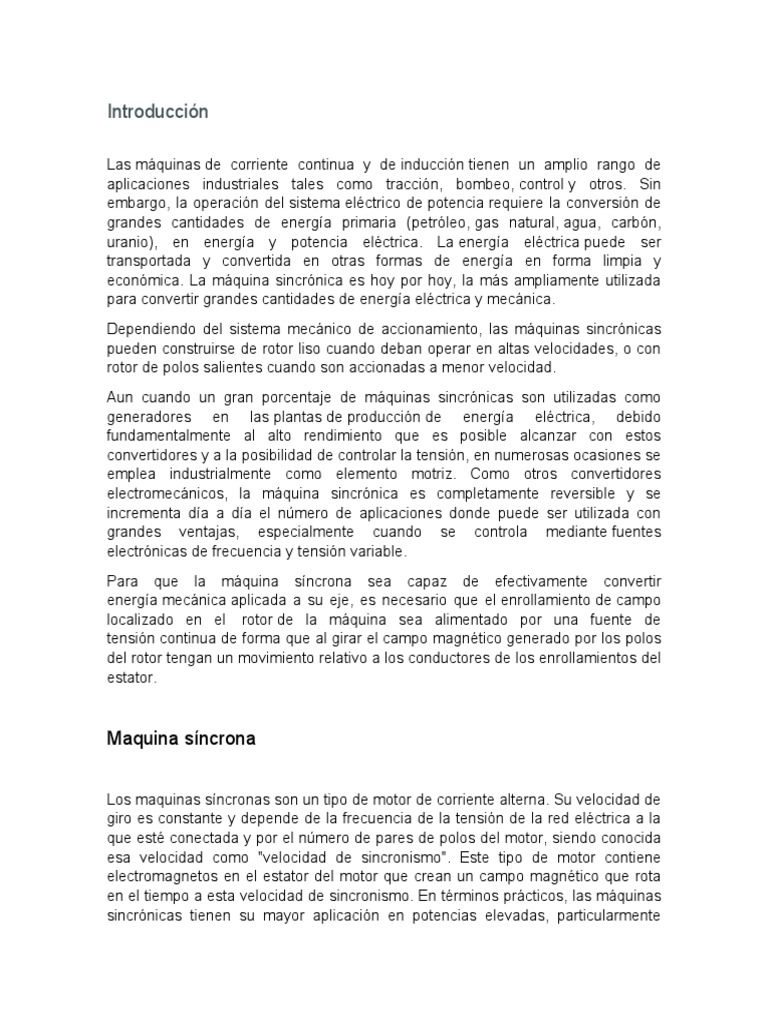 Introducción | PDF | Generador eléctrico | Motor eléctrico