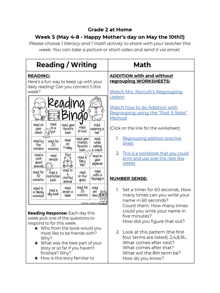 Week 5 - Grade 2 at Home | PDF | Self-Improvement