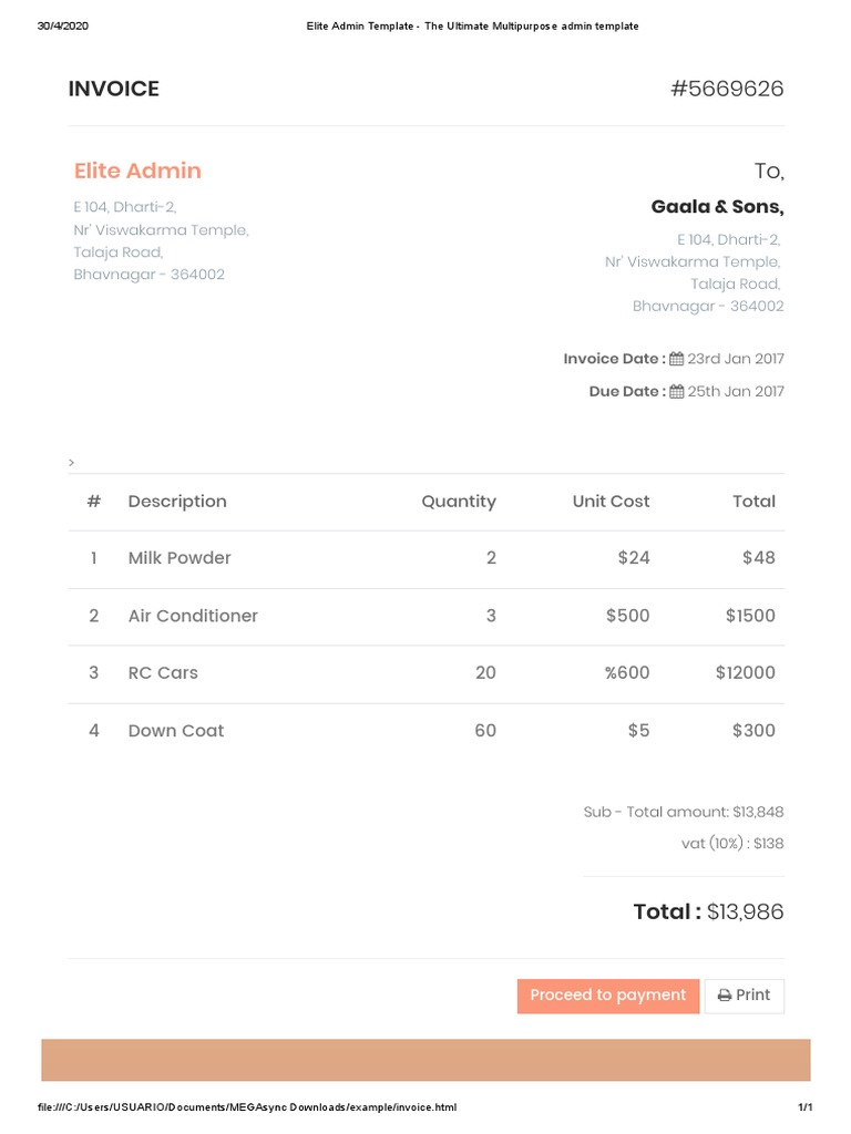Elite Admin Template | PDF | Accounting | Business