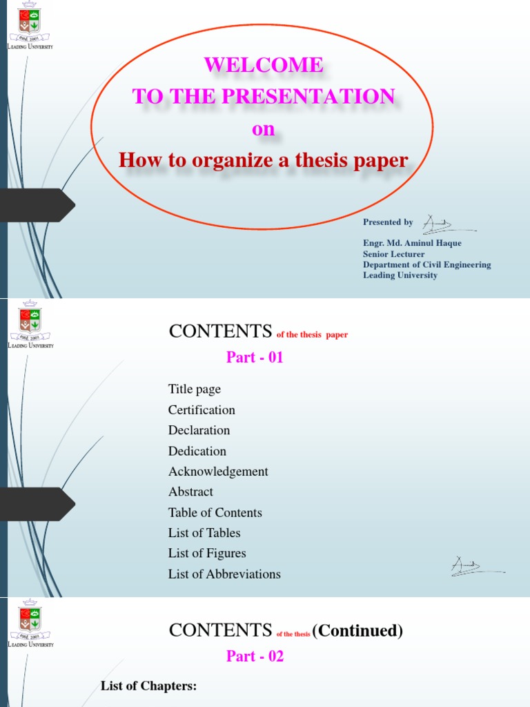 Presentation On How To Organize A Thesis Paper | PDF | Thesis | Mortar ...