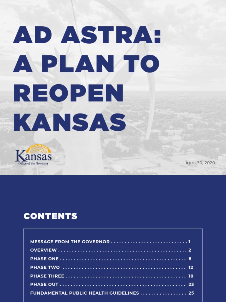 Reopen Kansas Framework 043020 | PDF | Quarantine | Public Health
