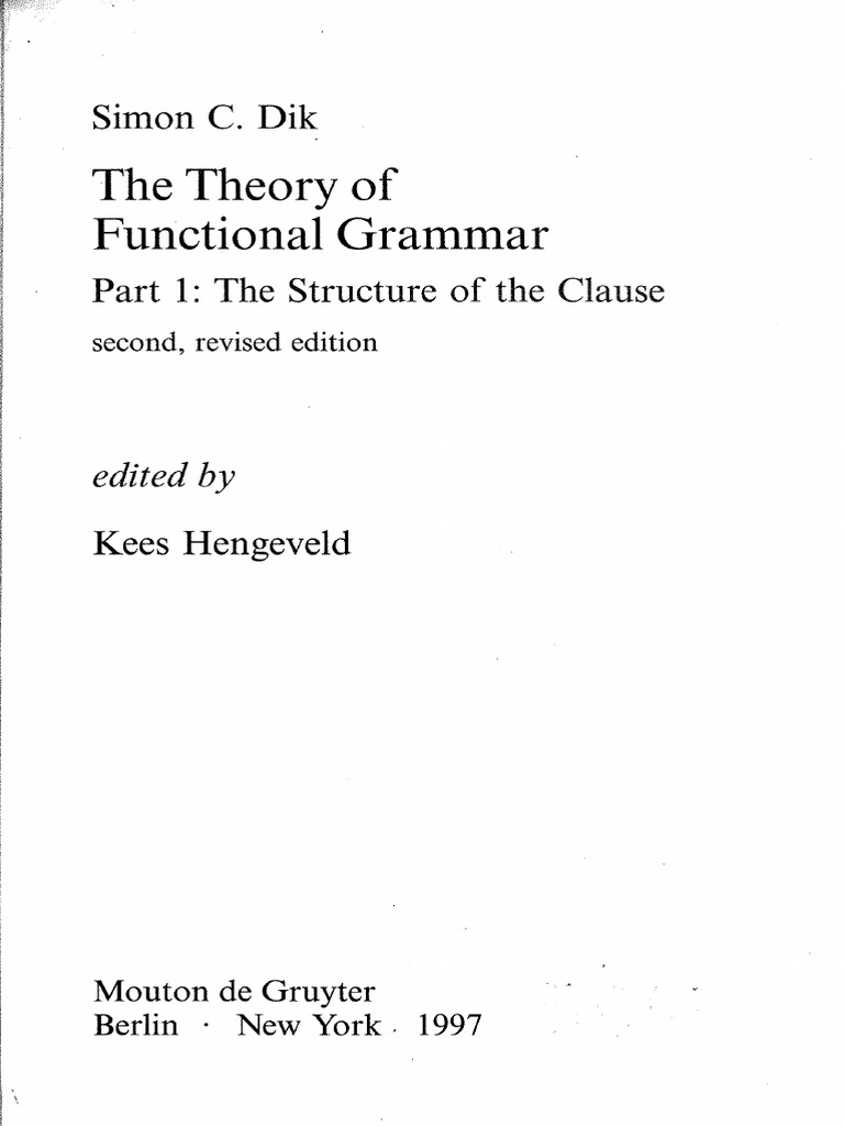Dik The Theory of Functional Grammar PP 221 225 PDF | PDF | Adjective ...