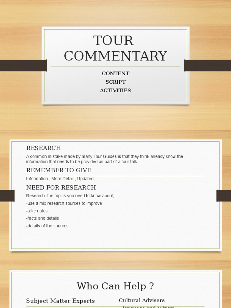 Tour Commentary: Content Script Activities | Download Free PDF ...
