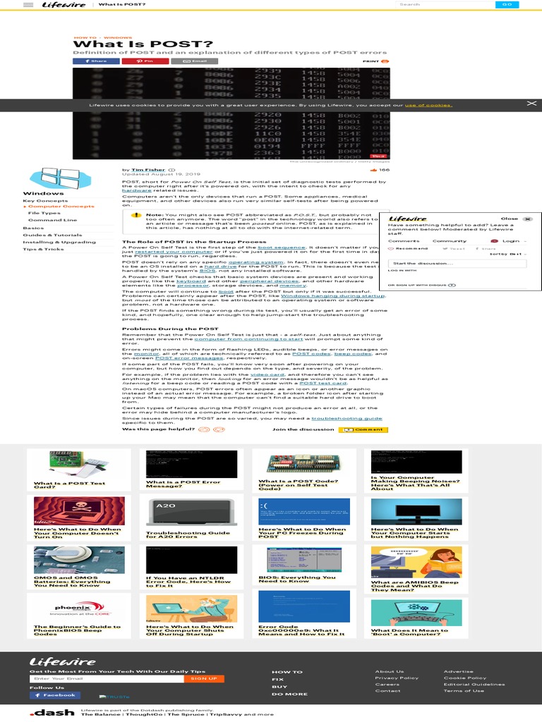 What Is POST - (Power On Self Test Definition) | PDF | Computing ...