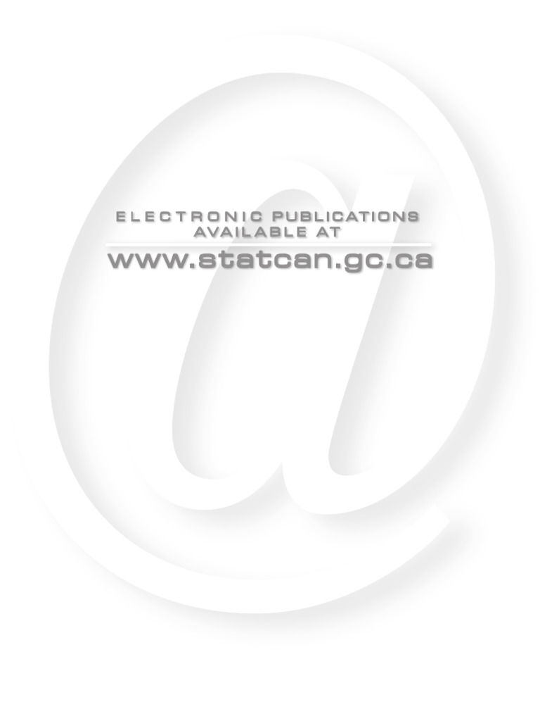 WWW - Statcan.gc - Ca: Electronic Publications Available at | PDF ...