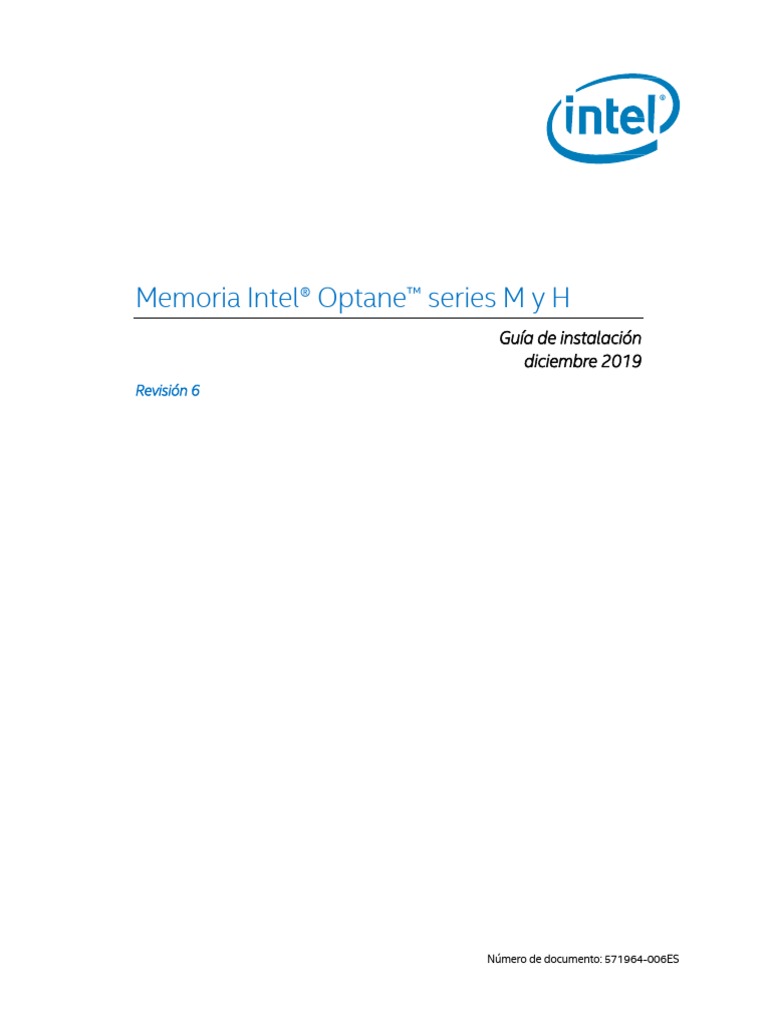 Intel Optane Memory User Installation | PDF | Unidad de estado sólido ...