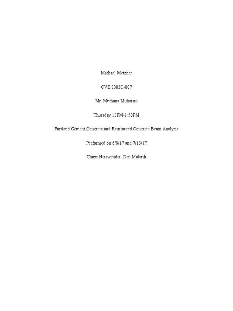 Concrete Lab Report | PDF | Strength Of Materials | Concrete