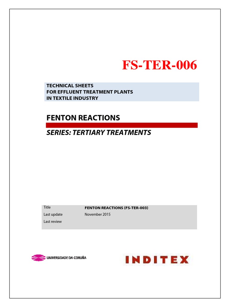 Fenton Reactions | PDF | Hydrogen Peroxide | Sewage Treatment