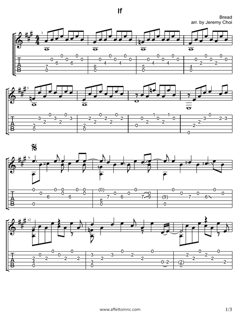 If Bread Sheet Music Arrangement | PDF