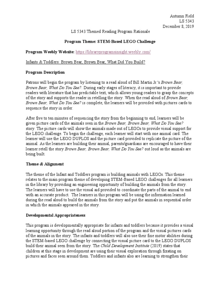 Themed Reading Program Rationale | PDF | Literacy | Learning