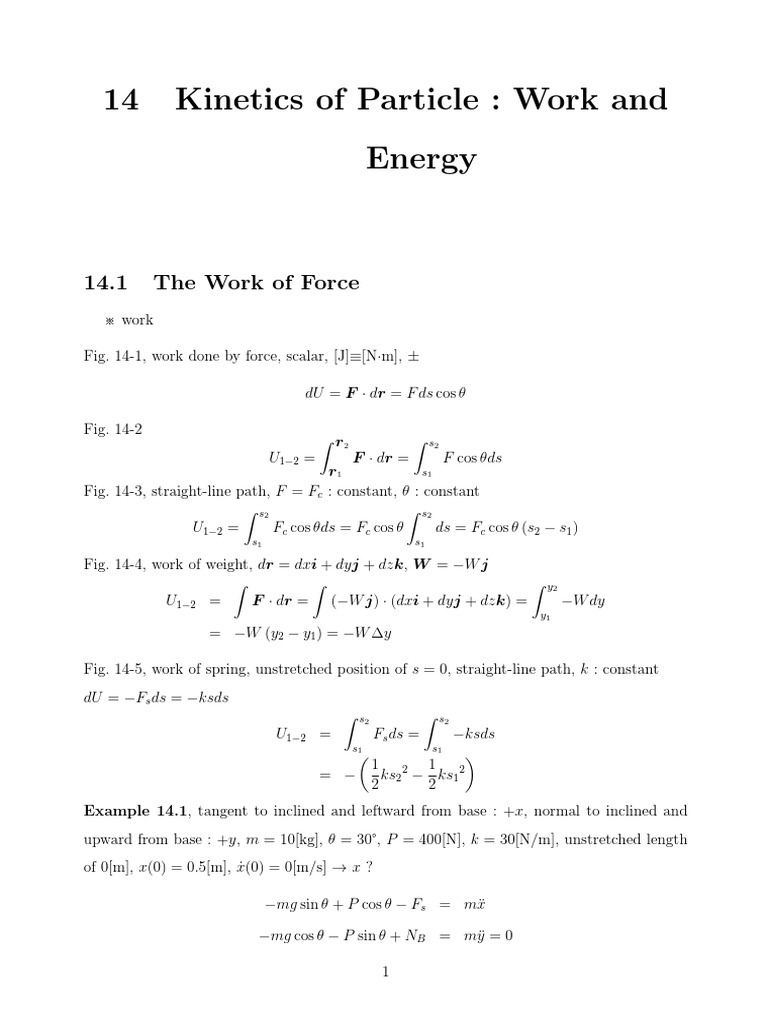 14 Kinetics of Particle: Work and Energy | PDF | Potential Energy ...